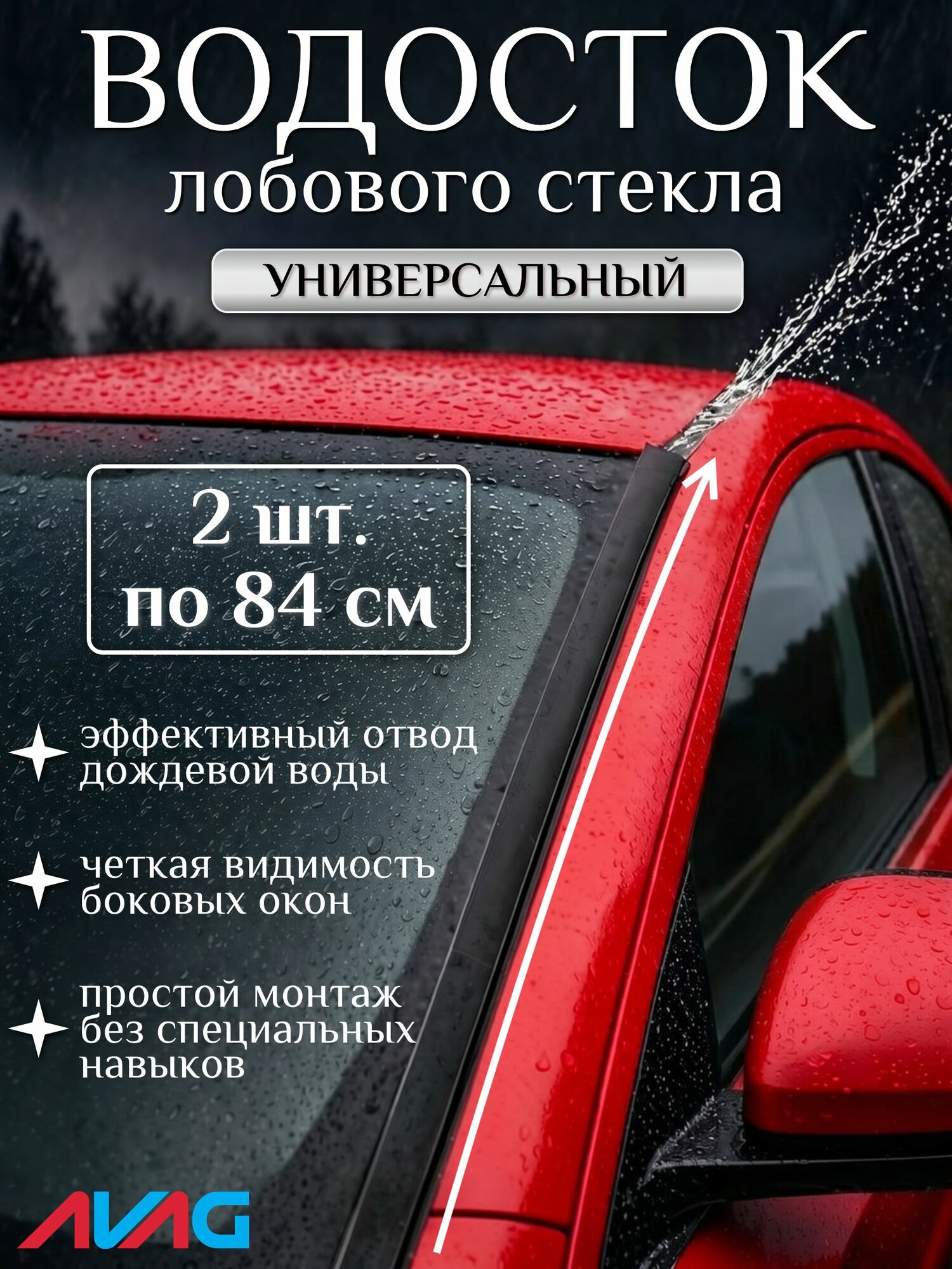 Kia K5 New - Водосток лобового стекла (черный)