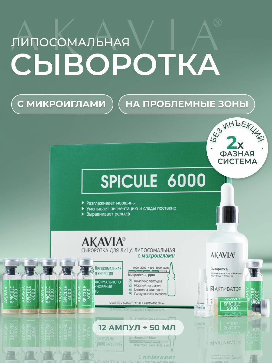 Спикулы 6000 сыворотка антивозрастная с микроиглами от морщин, пигментации омолаживающая увлажняющая со спикулами
