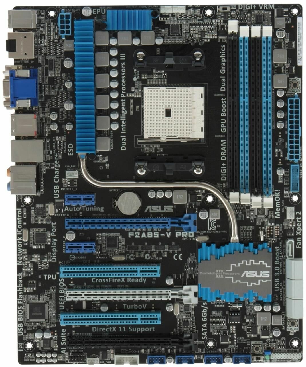 Мат. плата ASUS F2A85-V PRO (FM2, A85X, DDR3)