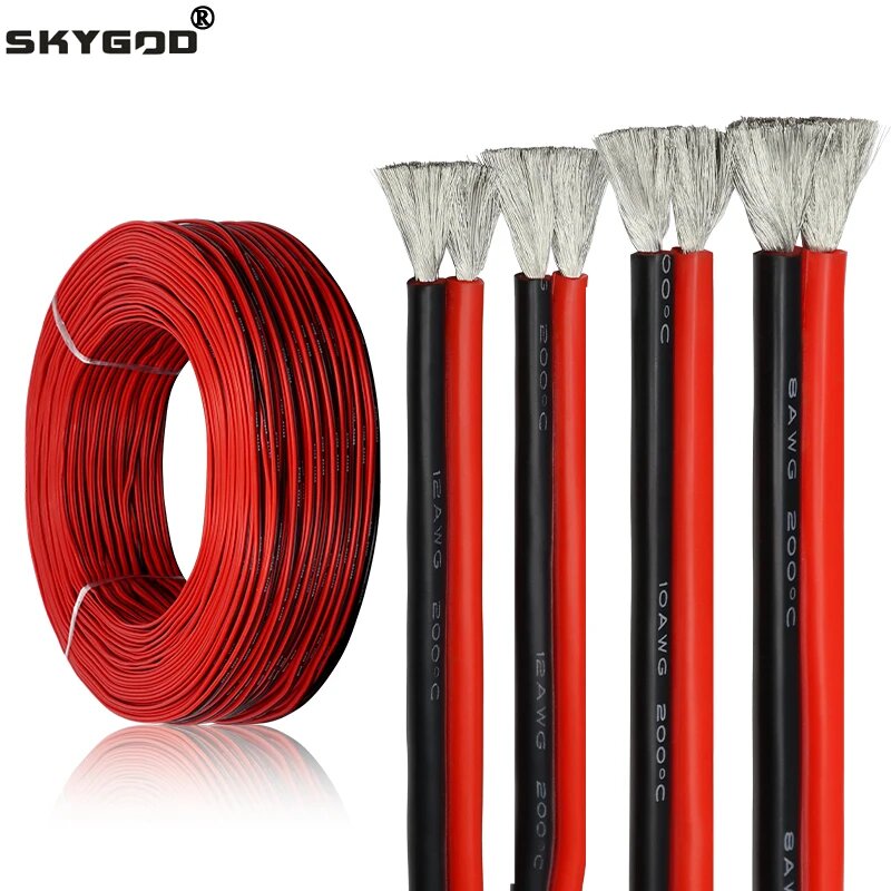 Термостойкий силиконовый провод 20AWG, 5 метров, 2 Pin Black-Red
