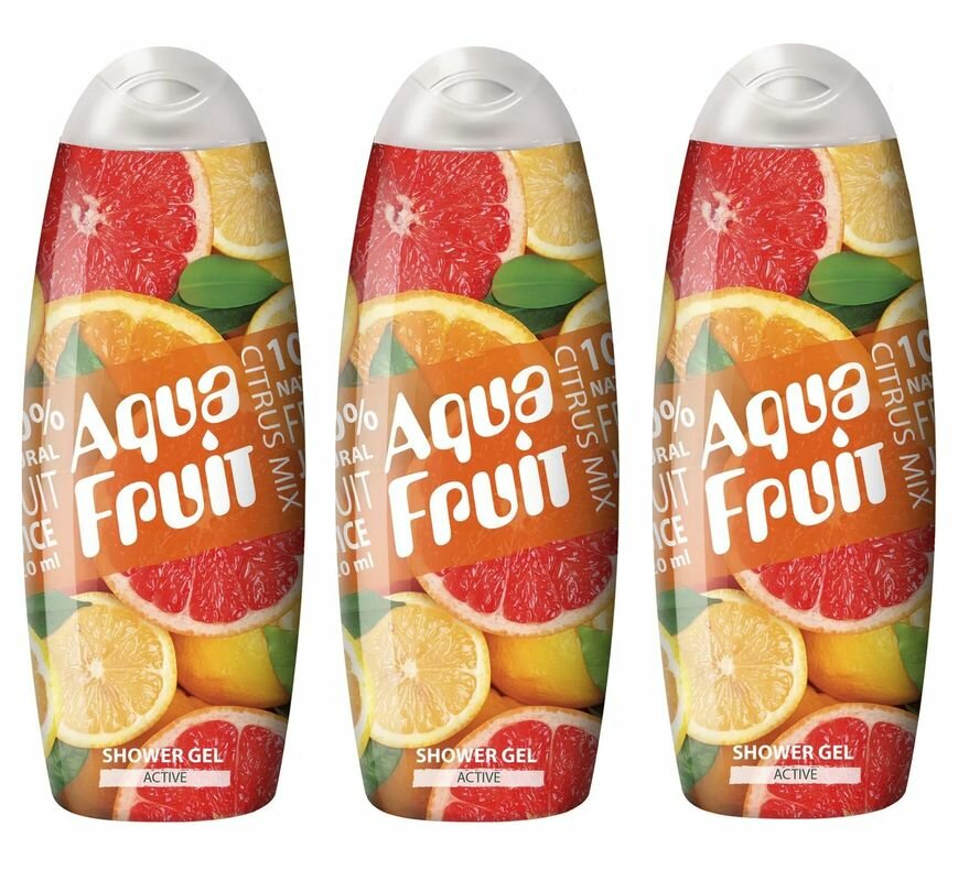 Aquafruit Гель для душа Active, 420 мл, 3 шт