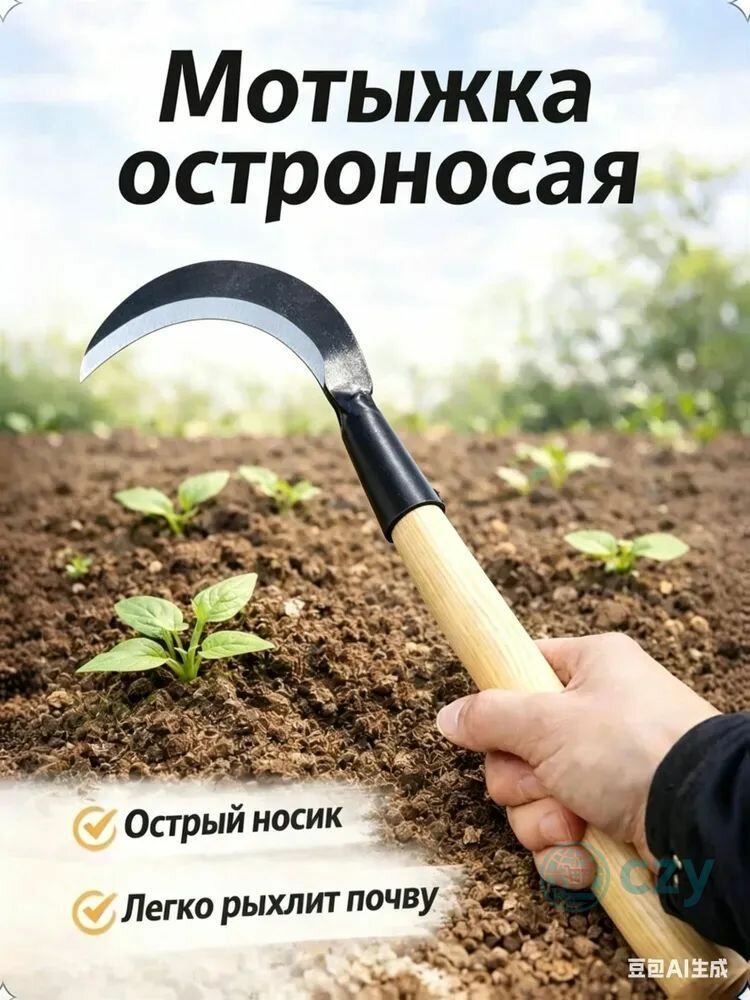 Мотыга, рукоятьНержавеющая сталь, 6 см