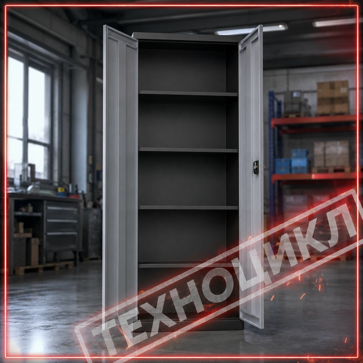 Архивный шкаф 4 полки ШАМ-11-600 техноцикл 1860х600х500 мм, металл 0,5 мм, серый