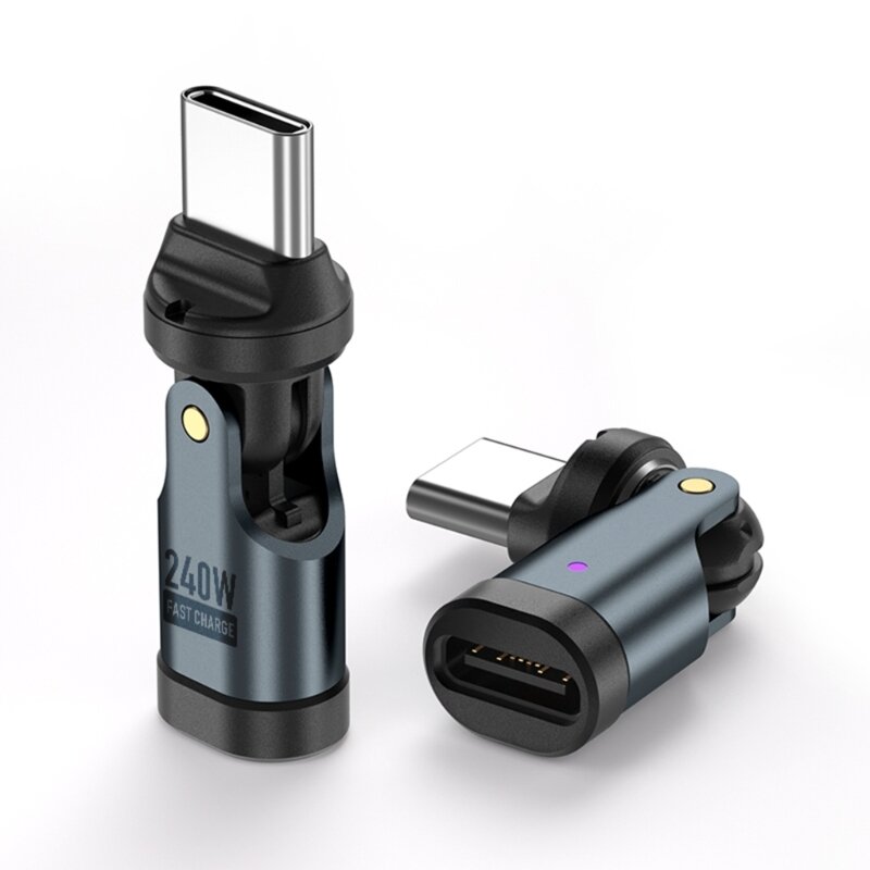 2 USB-адаптера для быстрой зарядки PD240W с поворотными коленами на 540 градусов для быстрой зарядки PD240W