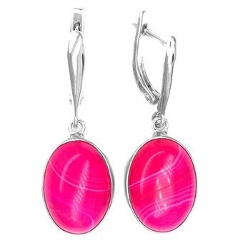 Серьги, серебро, 925 проба, агат