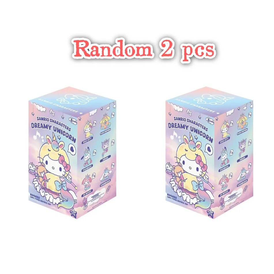 MINISO Новая виниловая плюшевая игрушка Sanrio Dream Unicorn Series 2026 года в закрытой коробке, милый кулон Hello Kitty Kuromi в мультяшном стиле, брелок для сумки девочки, подарочная игрушка,