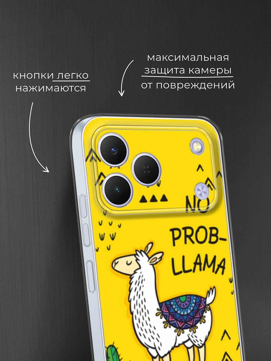 Чехол на Tecno Spark 50 / Текно Спарк 50 с принтом No probLLama — фото 1