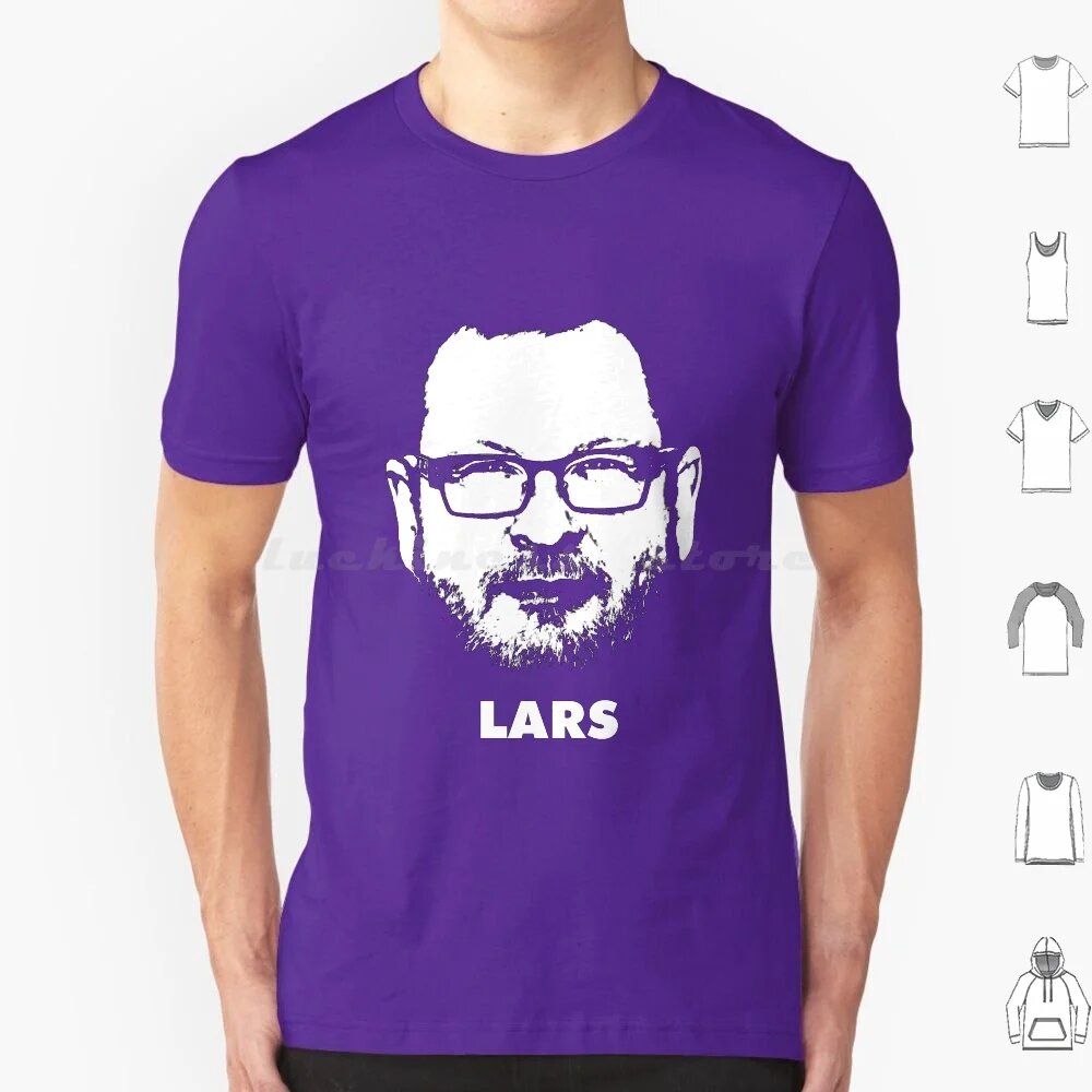 Футболка с принтом Lars Von Trier, фиолетовая, 4XL