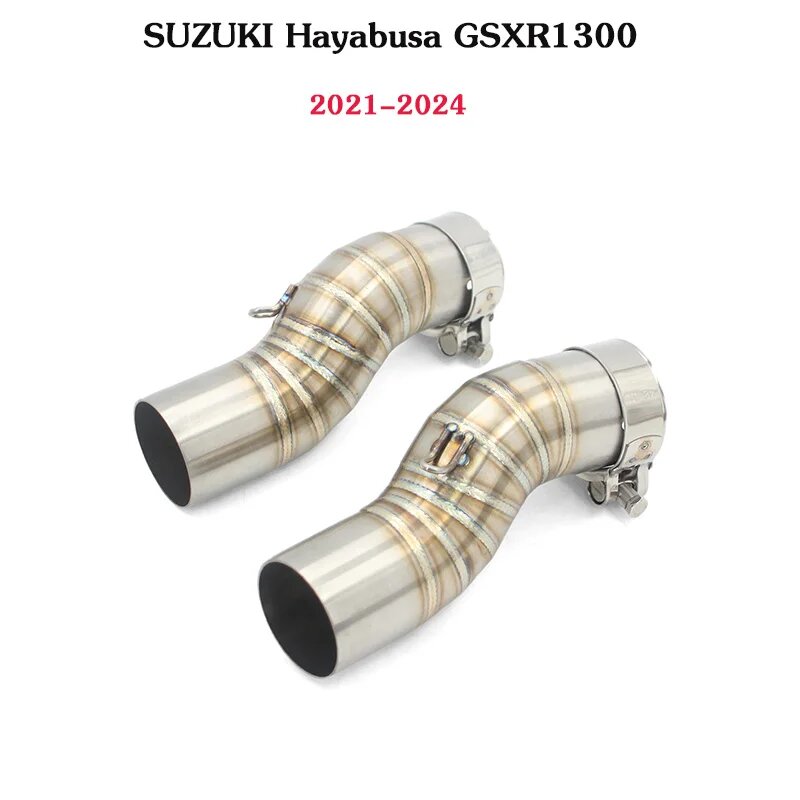 Надевается для SUZUKI Hayabusa GSXR1300 21 2022 2023 2024, выхлопная труба мотоцикла, модификация, левая и правая боковая труба, глушитель 51 мм