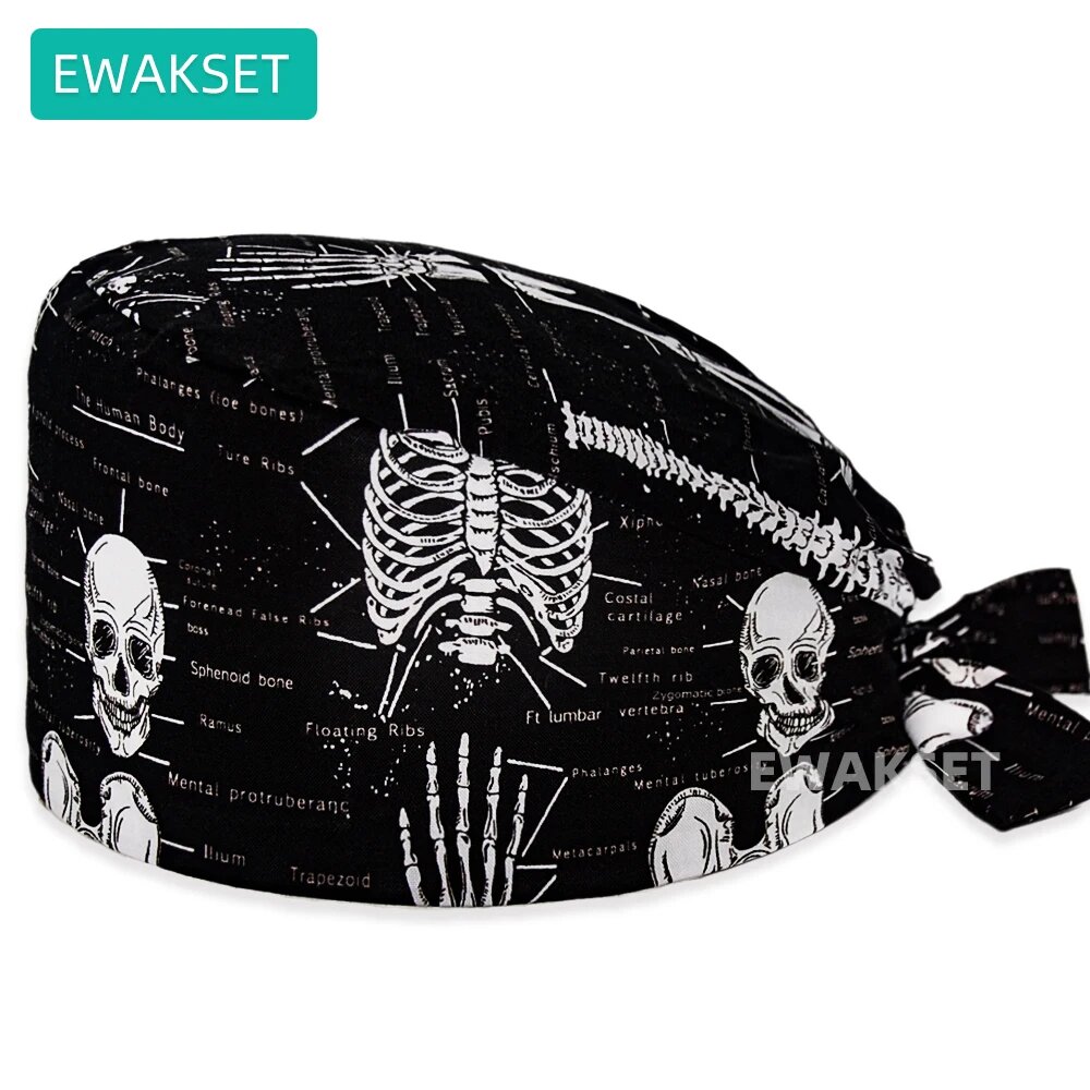 Медицинская шапочка EWAKSET черная, scrub cap 006