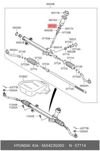 Втулка рулевой рейки Hyundai / Kia (Mobis) 565423Q000