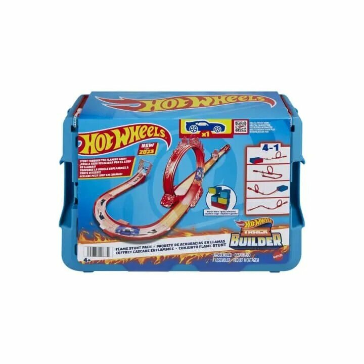 Набор треков Hot Wheels и 1 автомобиль Hot Wheels, Набор для создания треков в стиле огня HMC04