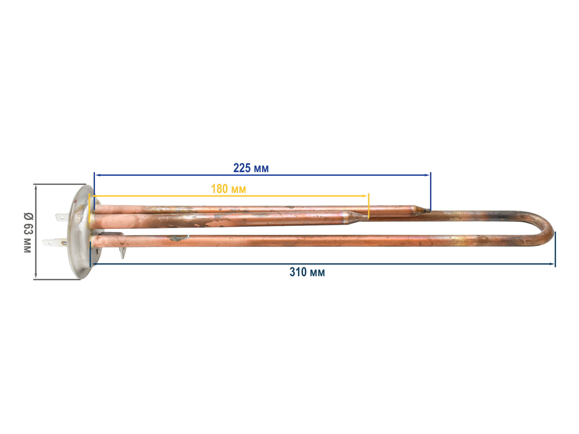 ТЭН бойлера / ТЭН для водонагревателя 1300W RF D63mm, 3401334, 066057