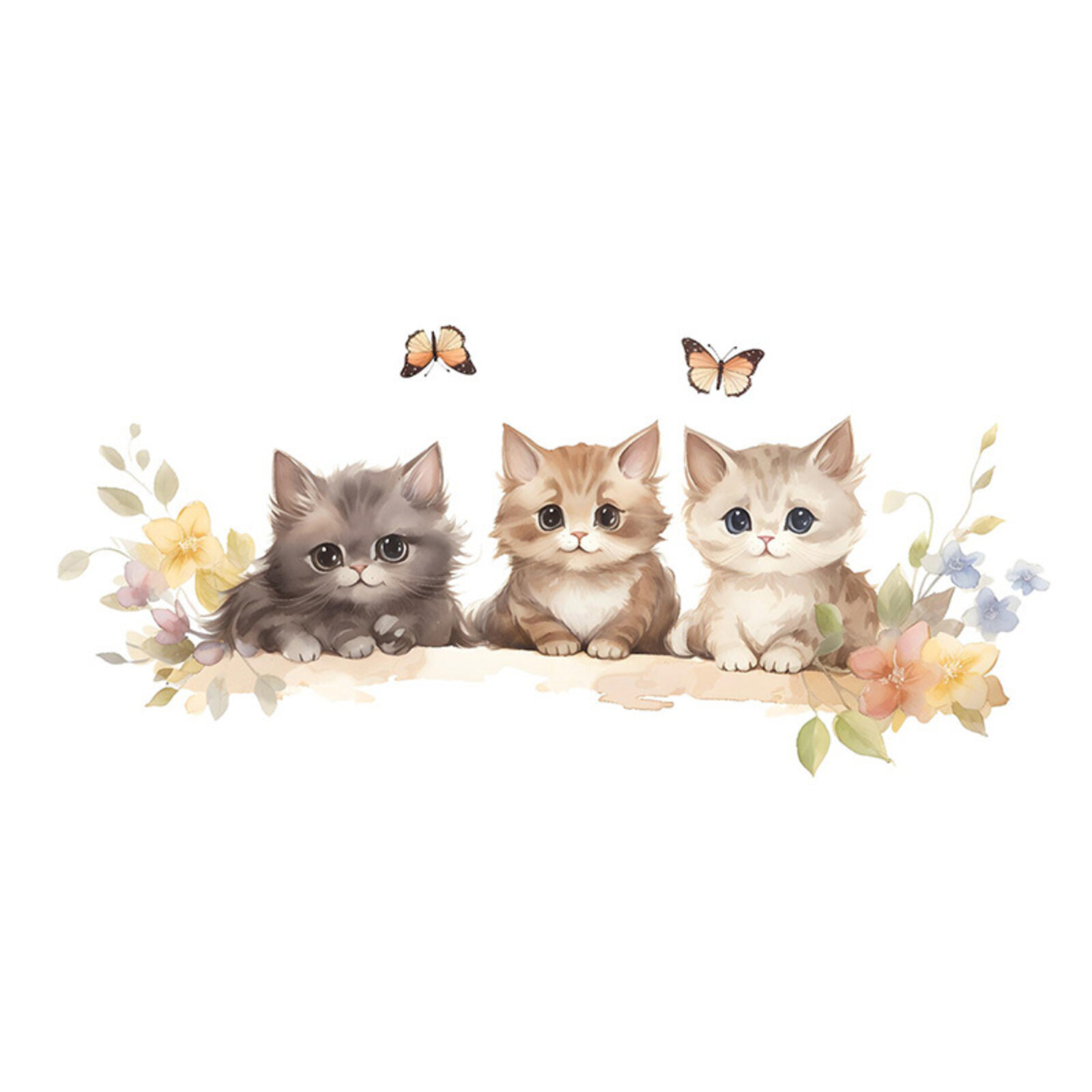 Наклейки на стену Cozy Kittens, sacinora Декальные наклейки с милыми мультяшными котами и бабочками из винила, удаляемые, клеевые, для детской комнаты мальчика девочки, гостиной, спальни, детской комнаты, садика, декорации дома, материал ПВХ, для гладких