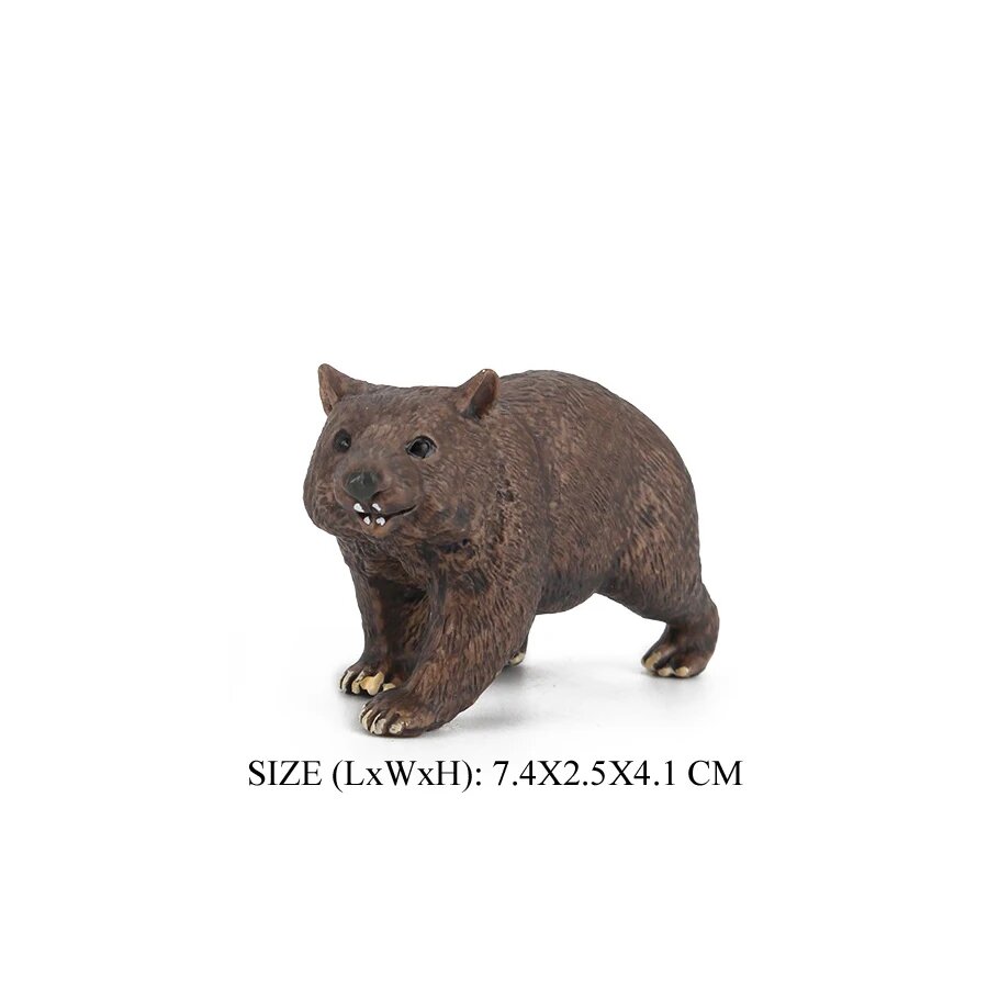 Австралийские фигурки животных из ПВХ LADOFIGURES Коричневый, Wombat -1