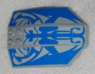 Windscreen 8 x 6 x 2 Curved Sloped Sides with Blue SW Gungan Sub Pattern (Stickers) - Set 9499, x224pb031 Light Bluish Gray U