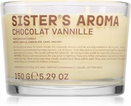 Свеча ароматическая Sister's Aroma chocolat vannille, 150 г