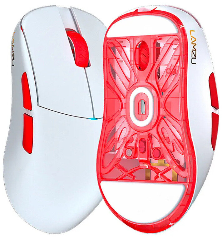 Игровая мышка Lamzu Atlantis Mini Champion Edition (белый/красный)