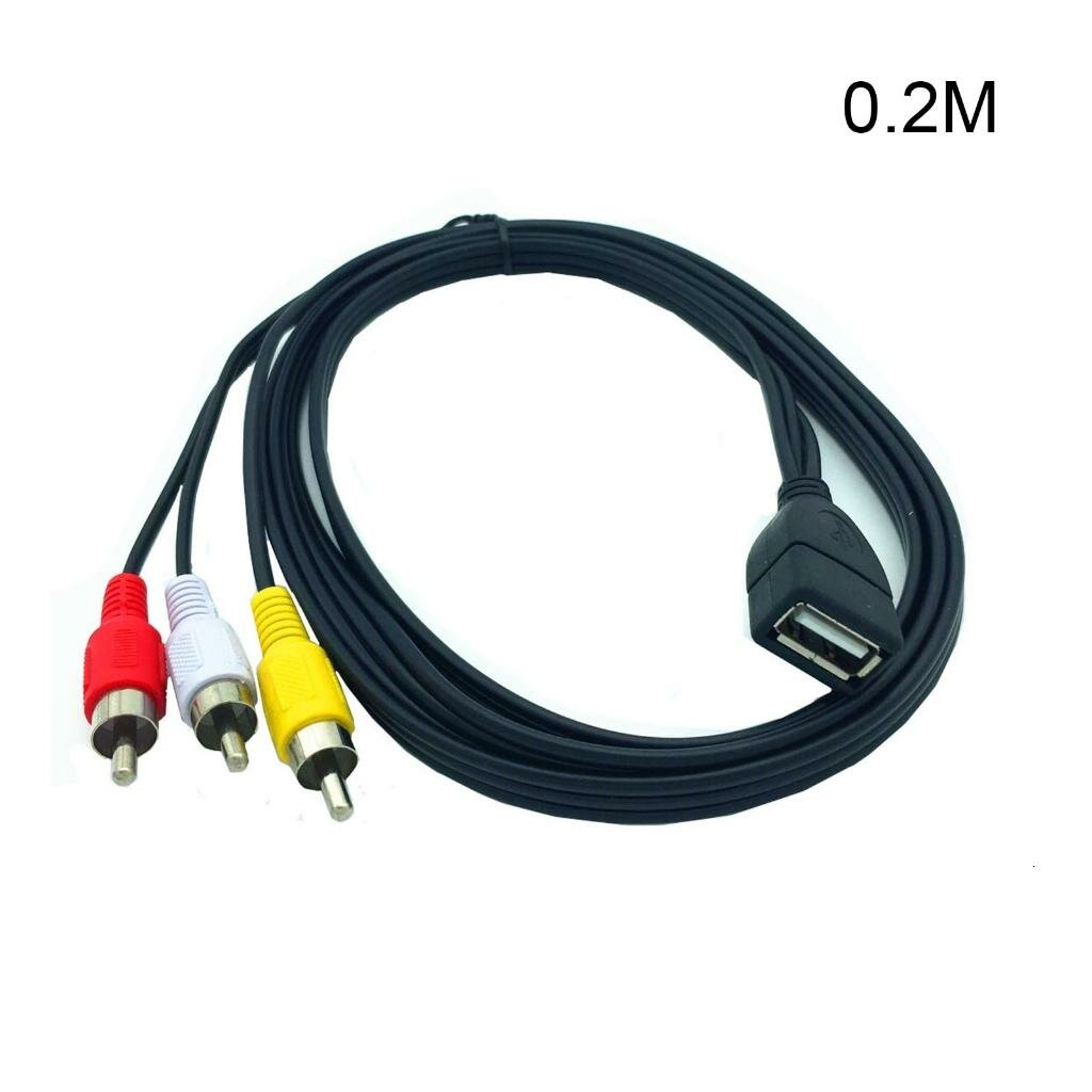 Кабель USB A - 3 RCA (аудио/видео), 0.2m