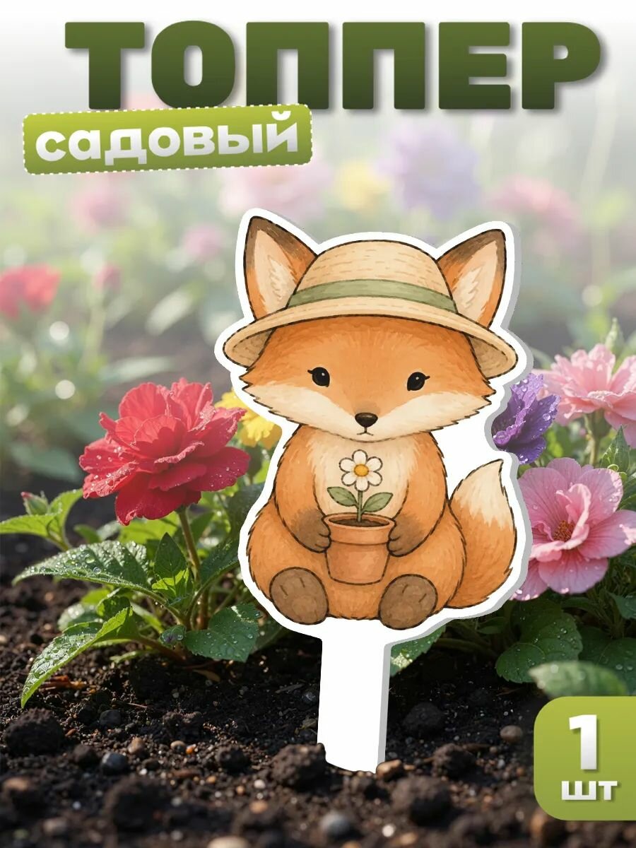 Садовые фигурки для дачи Лисичка в шляпке