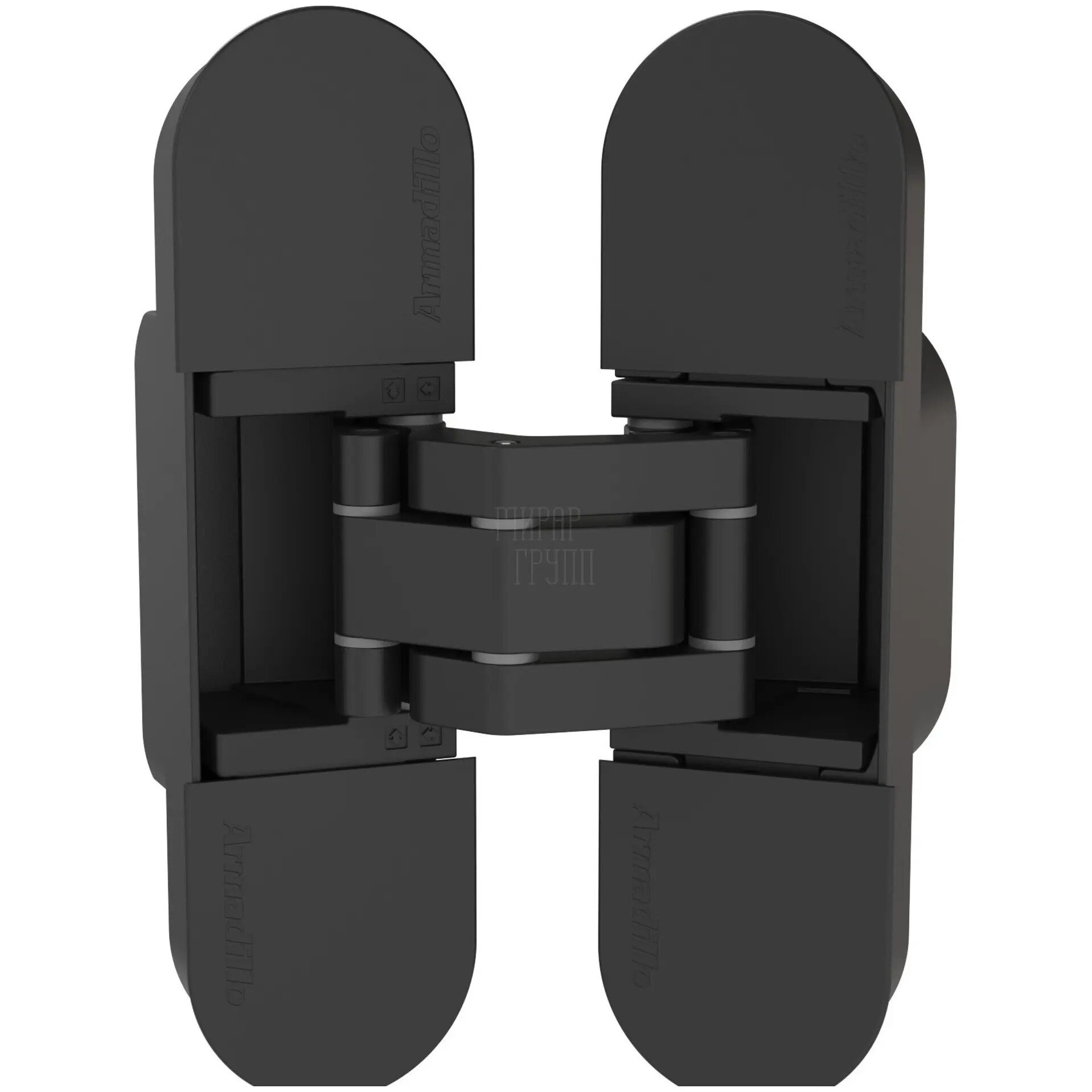 Петля Armadillo (Армадилло) скрытой установки U3D2002. TG BL TECH матовый черный (цена за 1 деталь)