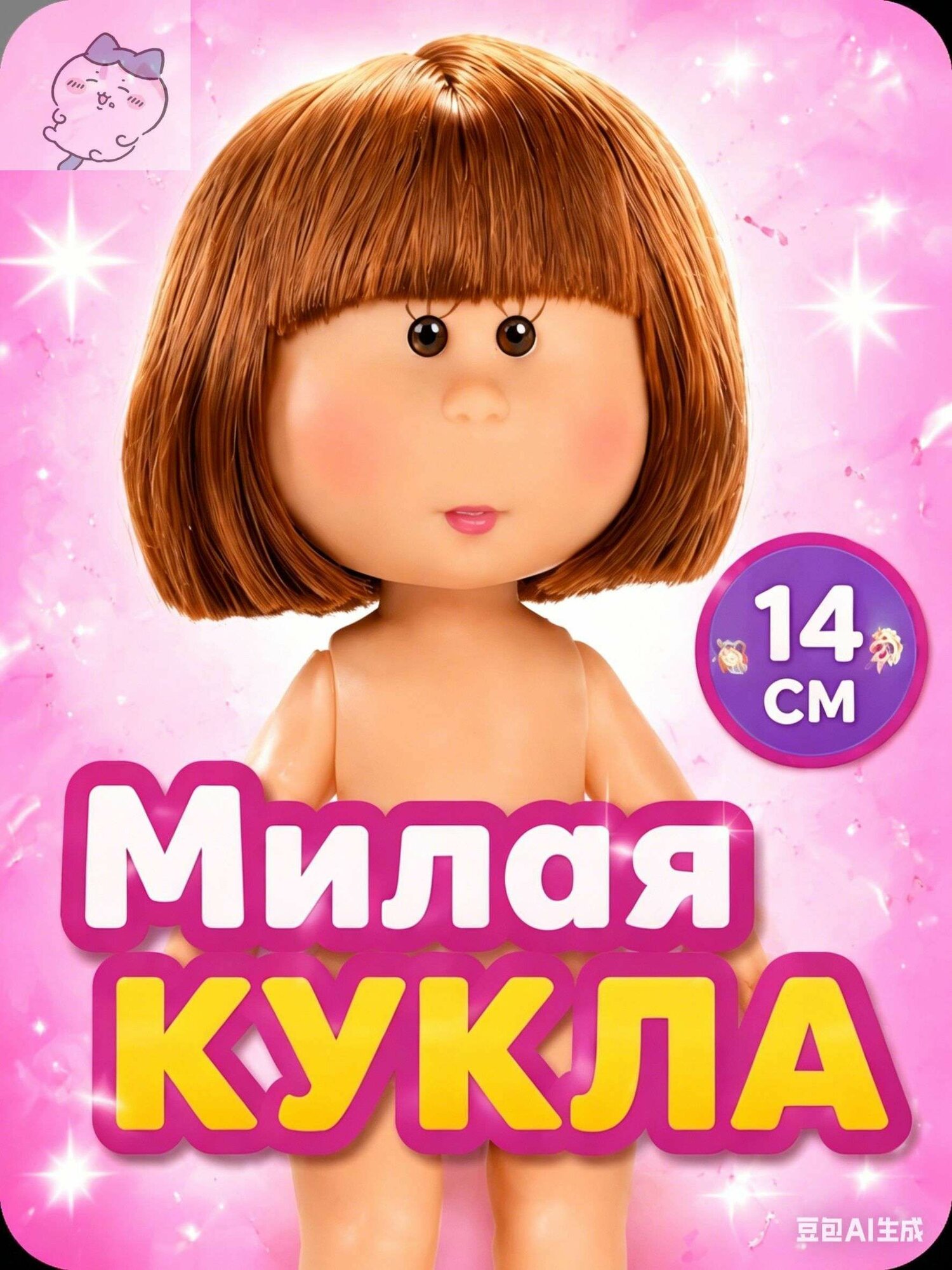 Миниатюрная картофельная кукла 14 см, без одежды
