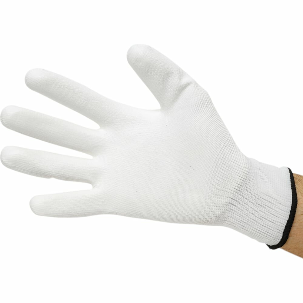 Нейлоновые перчатки с полиуретановым покрытием S.GLOVES KREZ белые, 09 размер 31613-09 — фото 1