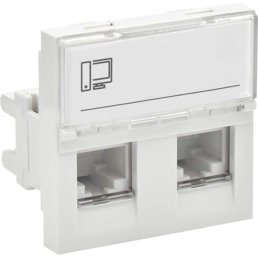 Розетка IEK PRIMER РКИ-22-00-П-5 RJ45 кат.5E (2м/2вх) бел. PR-KK40D-RI-0-2-2C5EU-K01