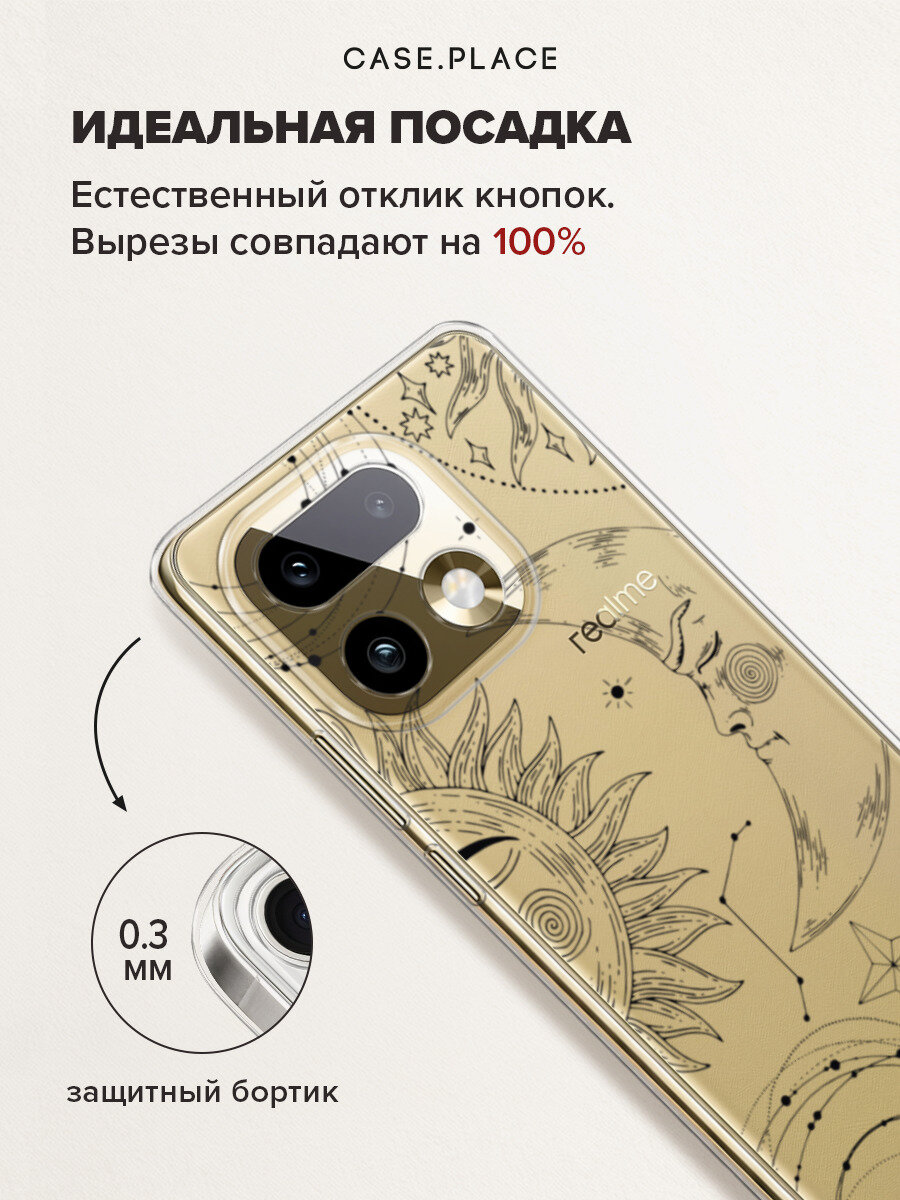 Чехол на Realme 16 Pro+ / Реалми 16 Про+ с принтом Астральные лики — фото 1