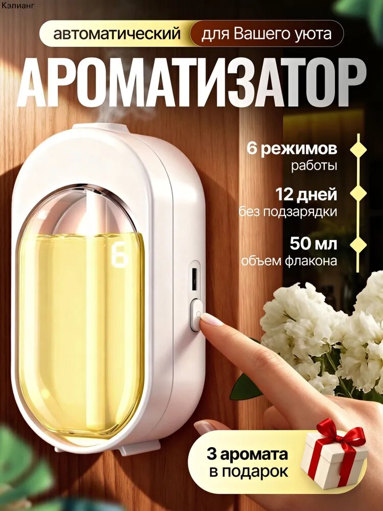 Ароматизатор для дома автоматический, ароматический диффузор воздуха электрический для эфирных масел