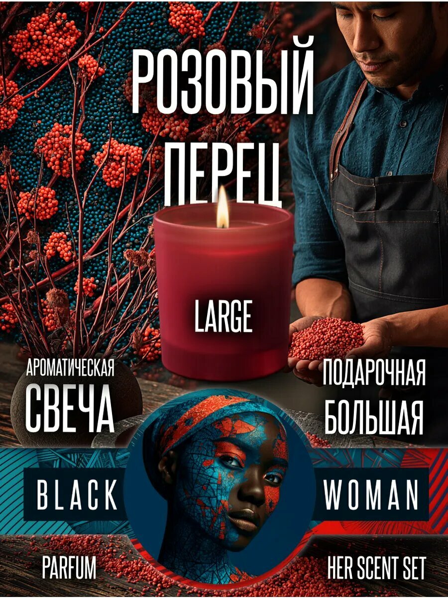 Свечи ароматические новогодние розовый перец