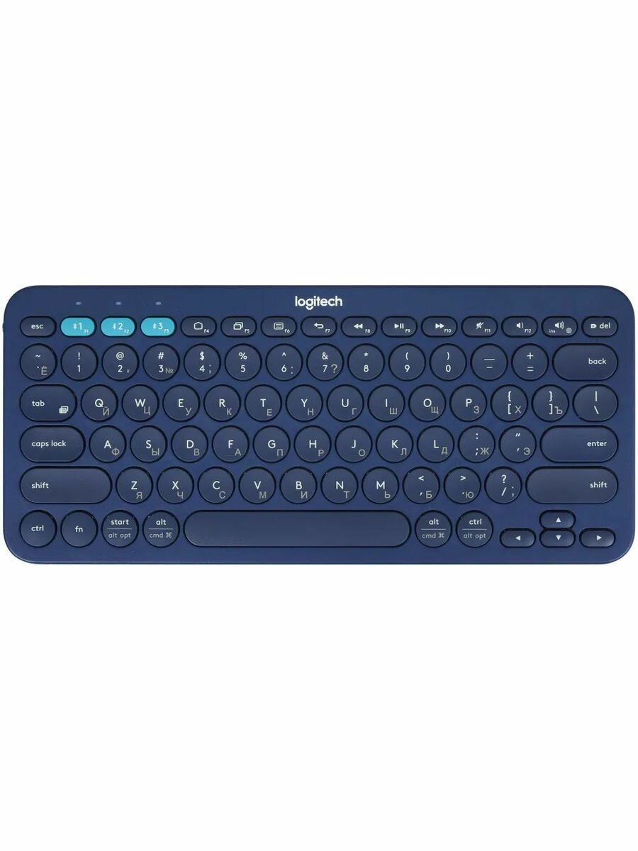 Logitech K380 Multi-Device Bluetooth Keyboard Беспроводная мембранная клавиатура, английская раскладка, синяя
