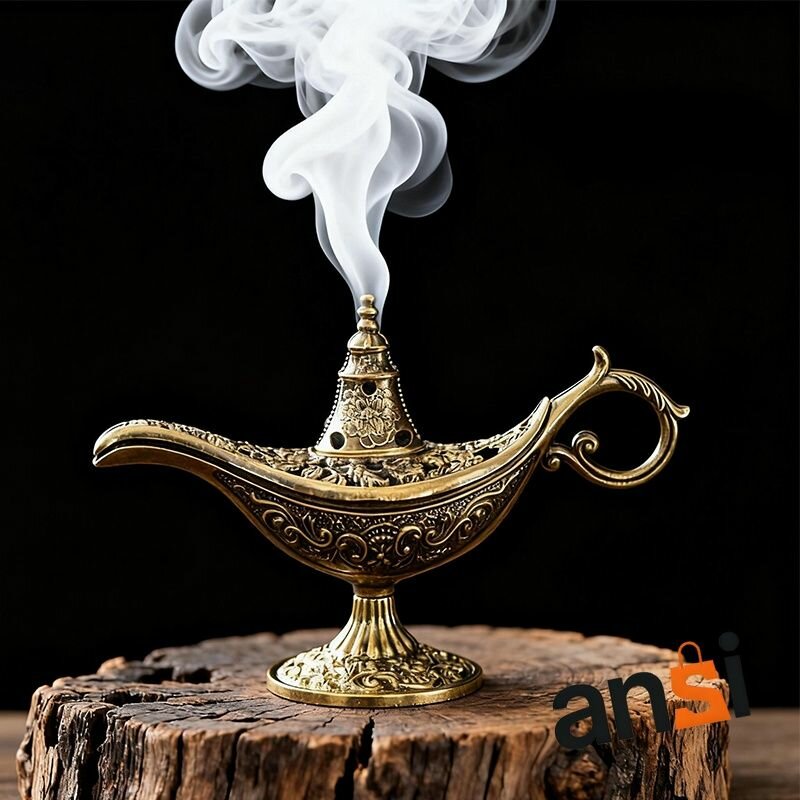 Курильница лампа Аладдина Аромалампа для дома и офиса, металла,9x3.2x6 см