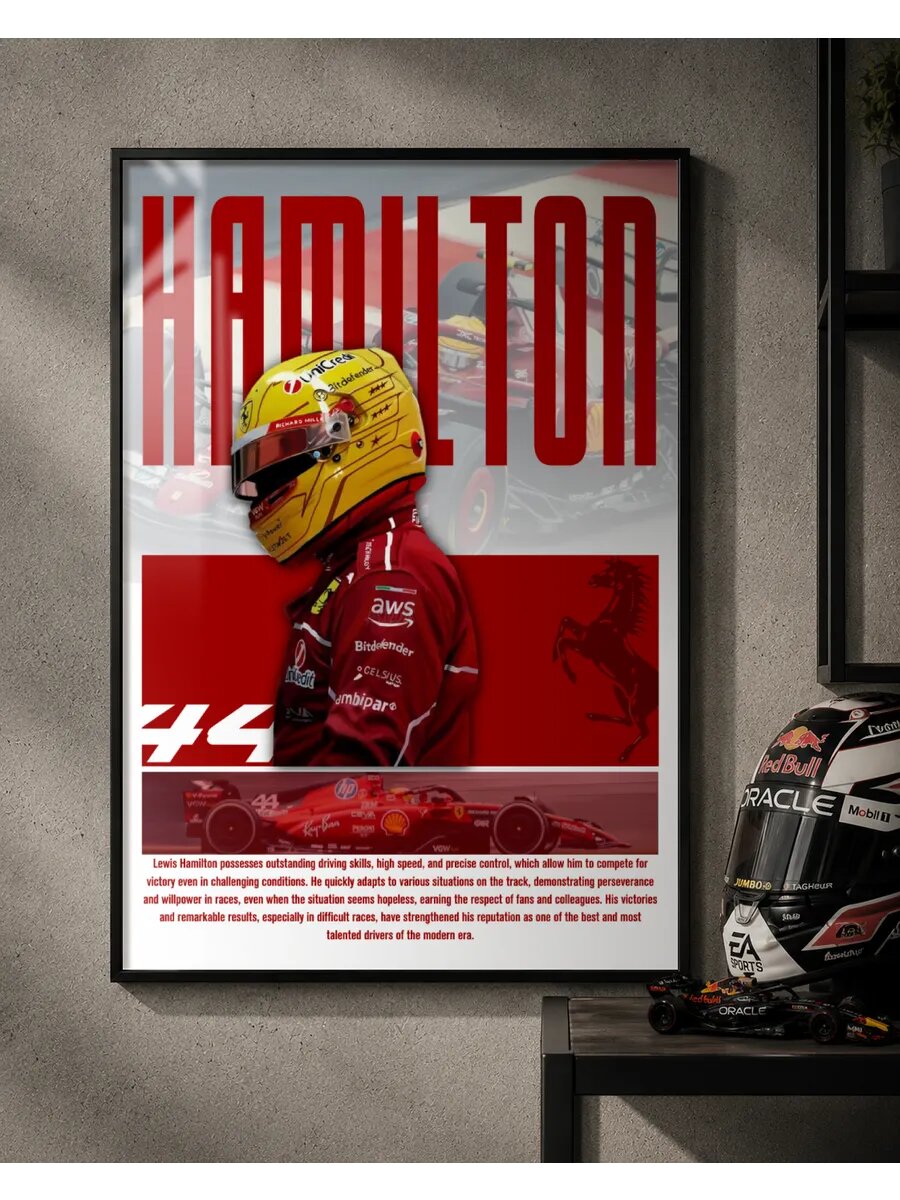 Постер Хэмилтон A3 42X29.7см. Hamilton формула 1