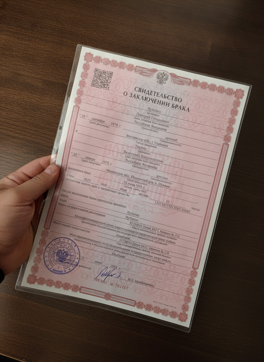 Обложка для свидетельства о браке