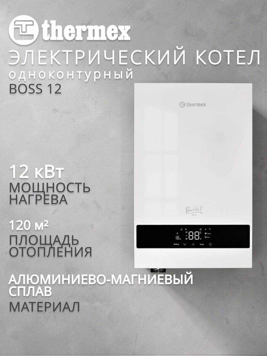 Электрический котел Thermex Boss 12 Wi-Fi White