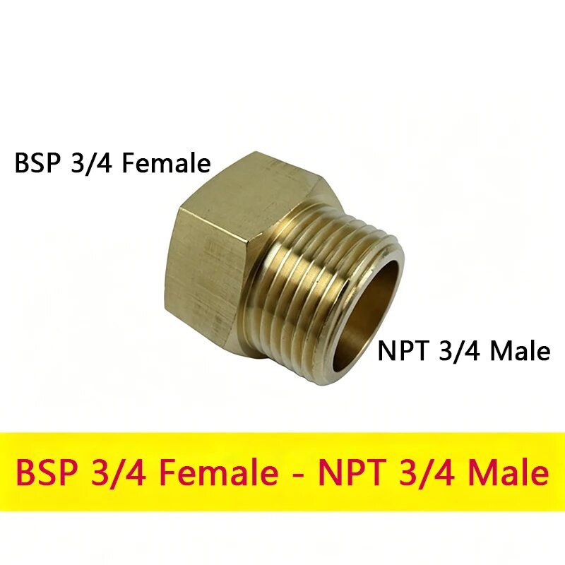 Латунный адаптер переходник GIQJD BSP на NPT 1/2 3/4 1" BSP 3l4 F-NPT 3l4 M