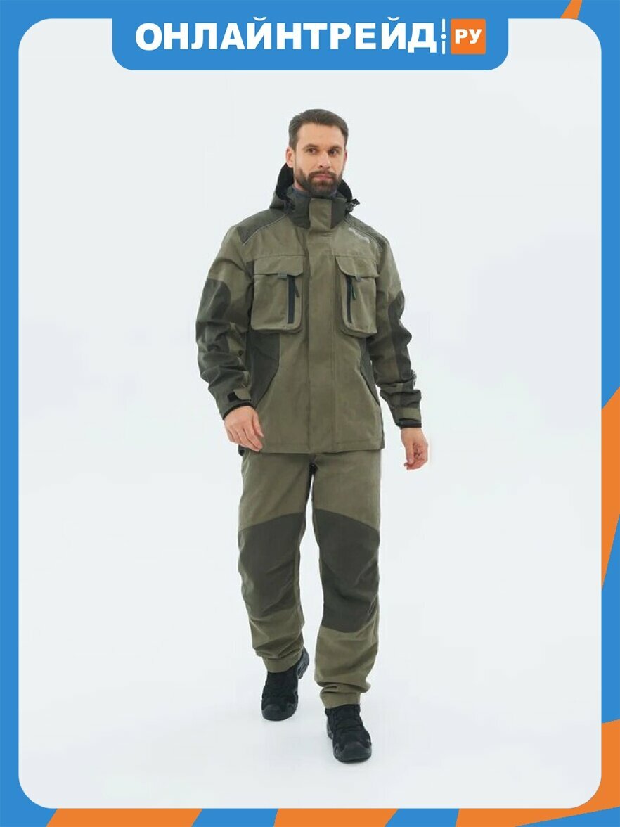 Костюм демисезонный Huntsman Торнадо ткань Исландия цвет хаки, 52-54/170-176