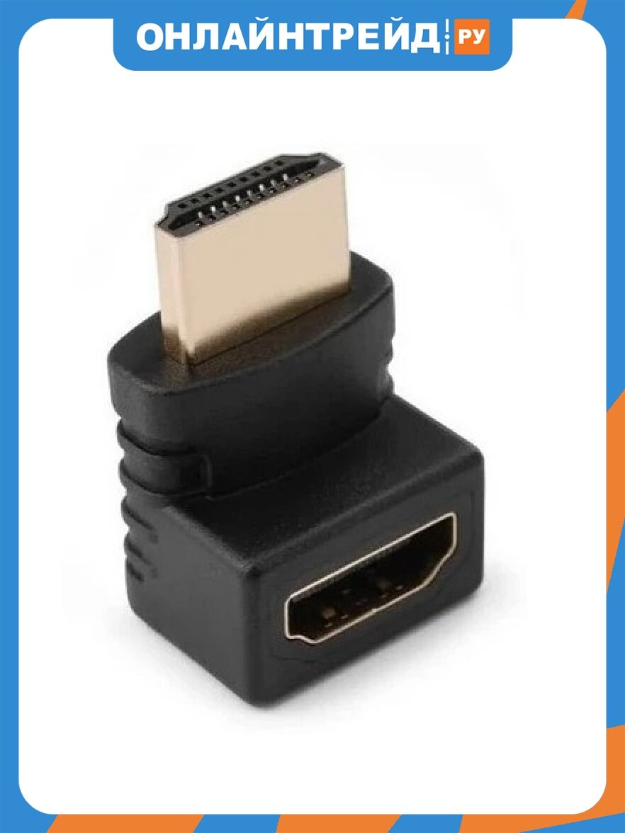 Переходник Gopower HDMI (m)-HDMI (f) угловой 4K 60Hz черный