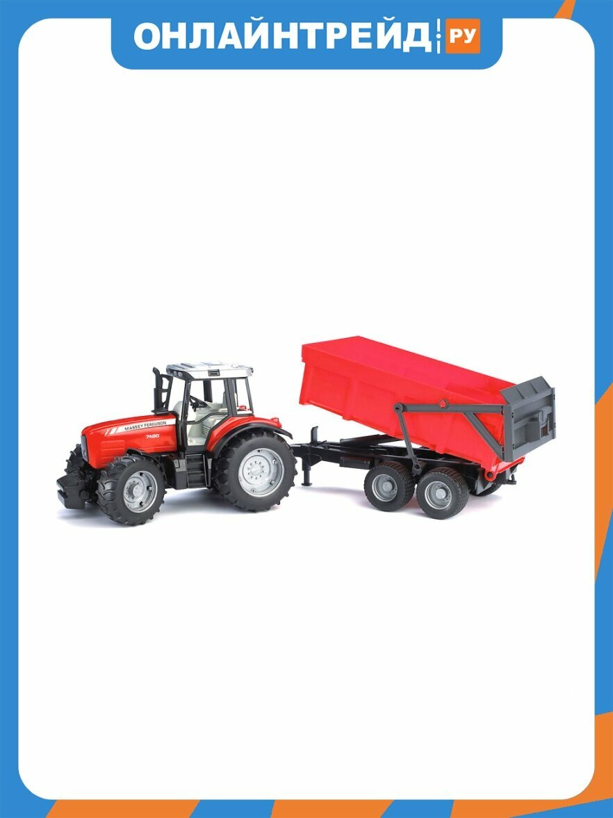 Масштабная модель Bruder 02-045 Трактор Massey Ferguson 7480 с прицепом-самосвалом