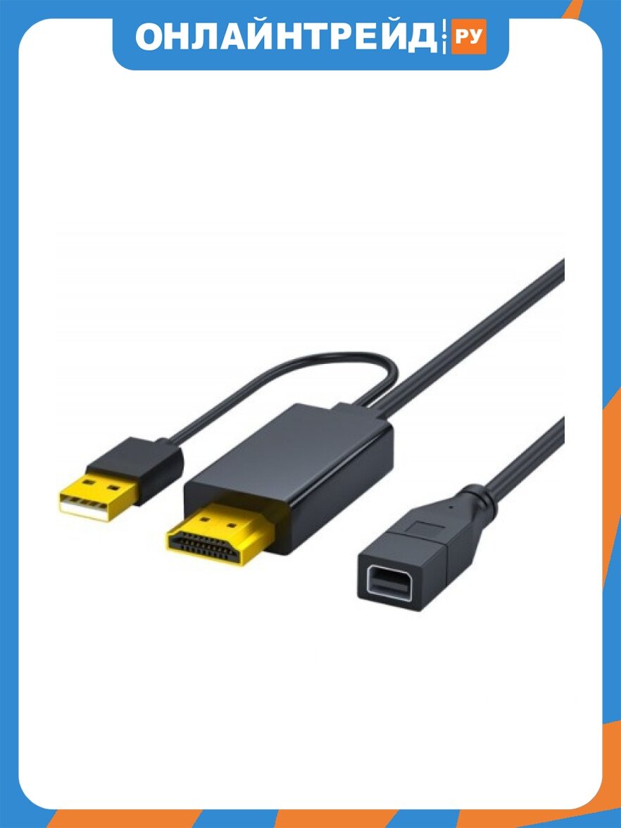 Кабель-адаптер USB Ks-is KS-878 HDMI(M) на miniDisplayPort(F) с питанием 1м.