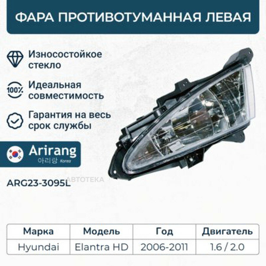 Фара противотуманная левая ARIRANG ARG233095L