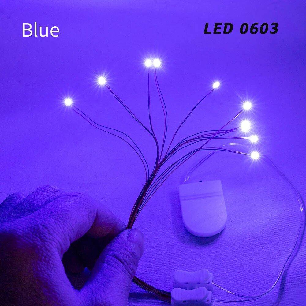 Светодиодная гирлянда Blue LED 0603 на батарейках