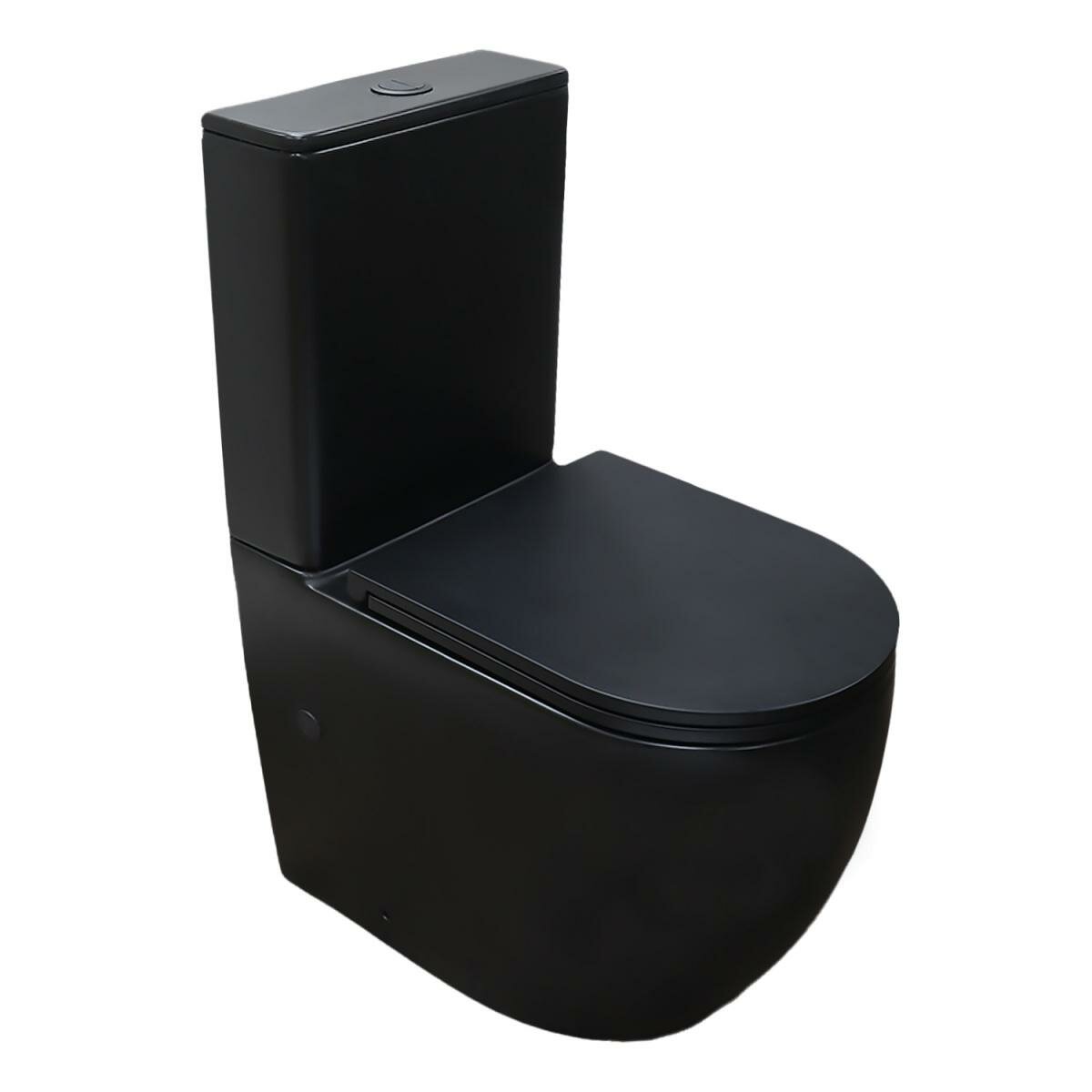 Унитаз-компакт Azario Cobalt-Black AZ-6089A-MB цвет Черный матовый с бачком и сиденьем Микролифт