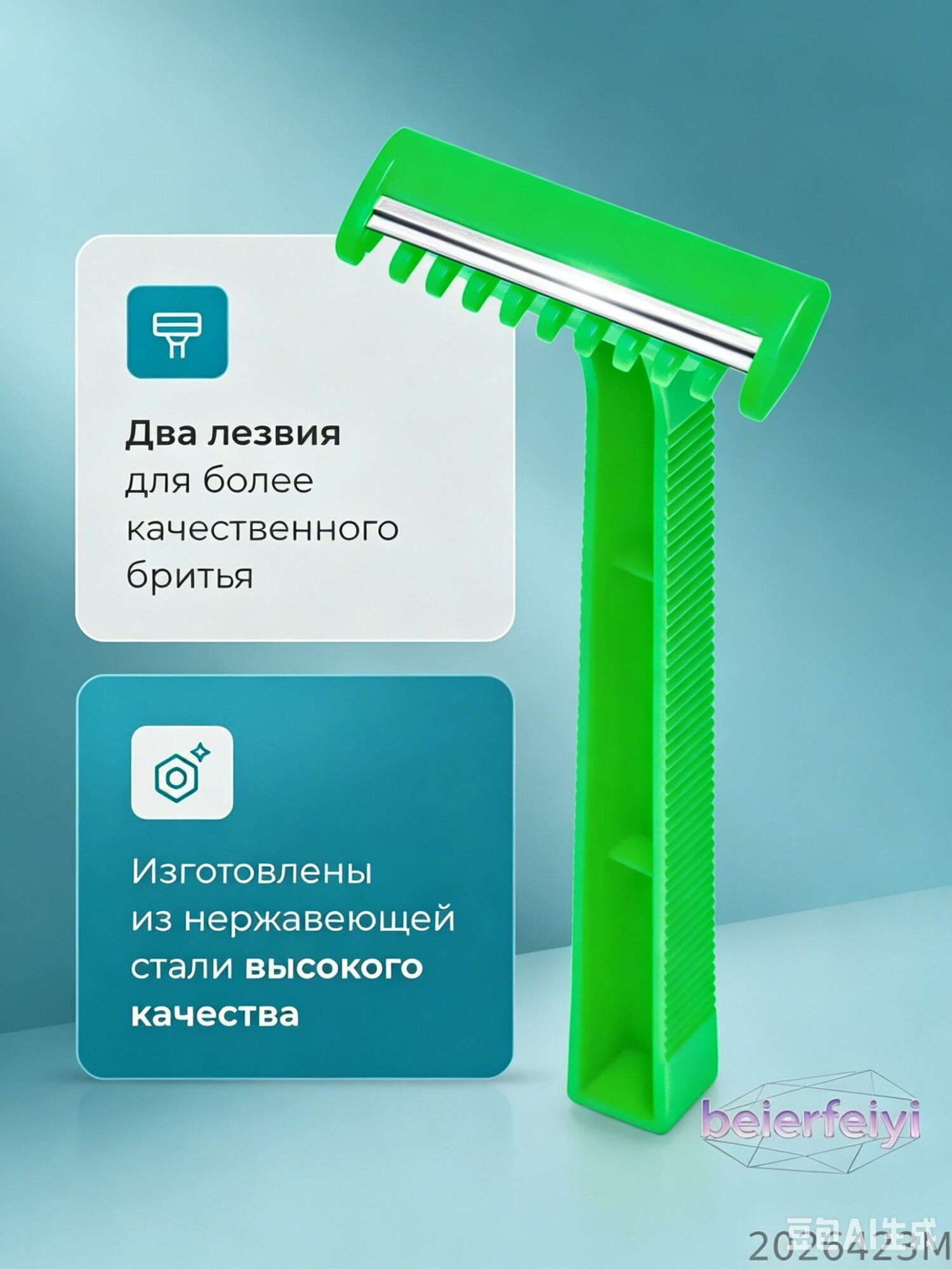 APEXMED Станок для бритья с двумя лезвиями, 100 шт, одноразовый
