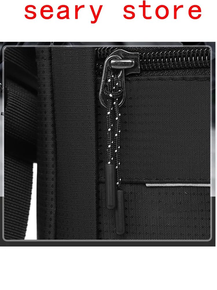 Сумка портфель черная из политекса, мужская, для iPad 11 дюймов, модная, 25x21x7 см — фото 1