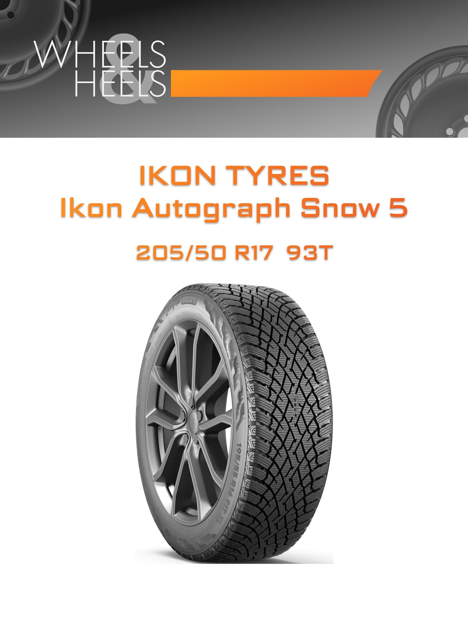 Шина автомобильная Ikon Tyres Ikon Autograph Snow 5 205/50 R17 93T XL WINTER, зимняя, универсальная