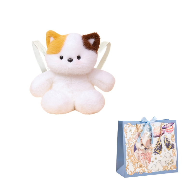 Рюкзак унисекс AOLETU Bear Backpack, 47CM EU, Run Run Three Flowers Cat Backpack+Puppy Pull-Out Greeting Card