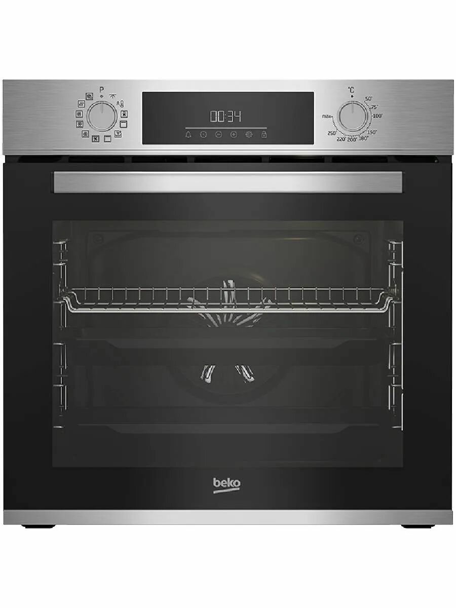 Духовой шкаф электрический Beko BBIM12301X, 72 л, 3300 Вт, 12 режимов, гриль, конвекция, утапливаемые переключатели, нержавеющая сталь