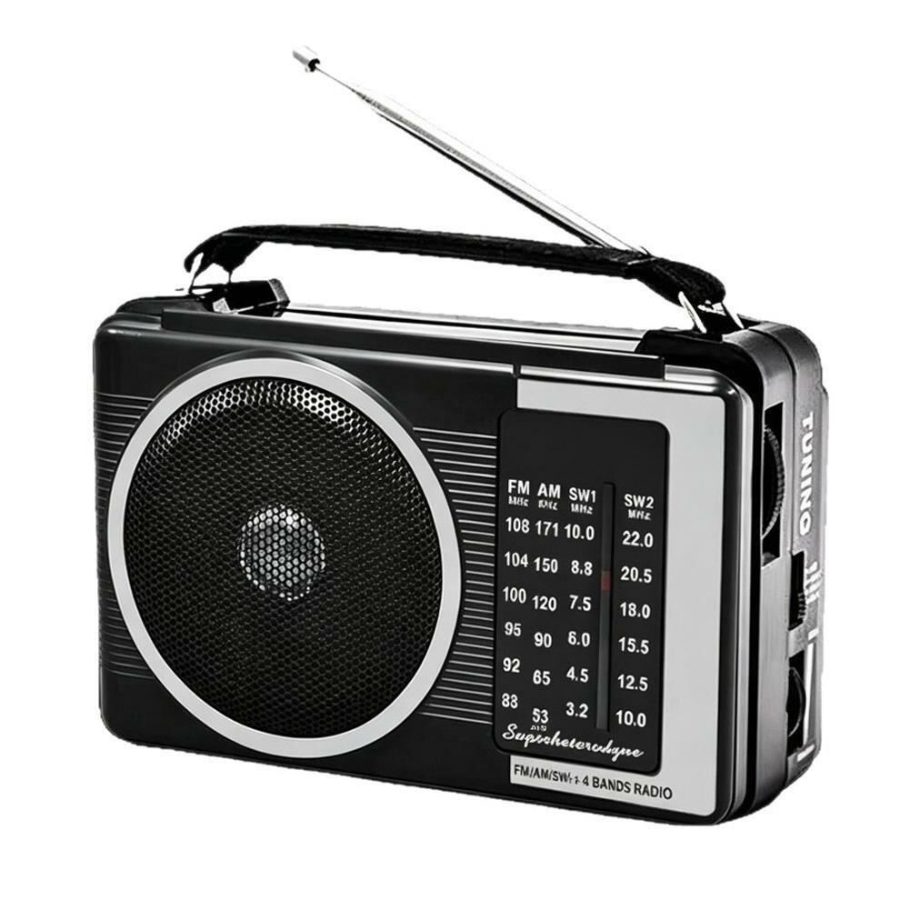 Радиоприемник всеволновый портативный 609AC ретро с USB и TF-card FM/AM/SW, 1 шт.